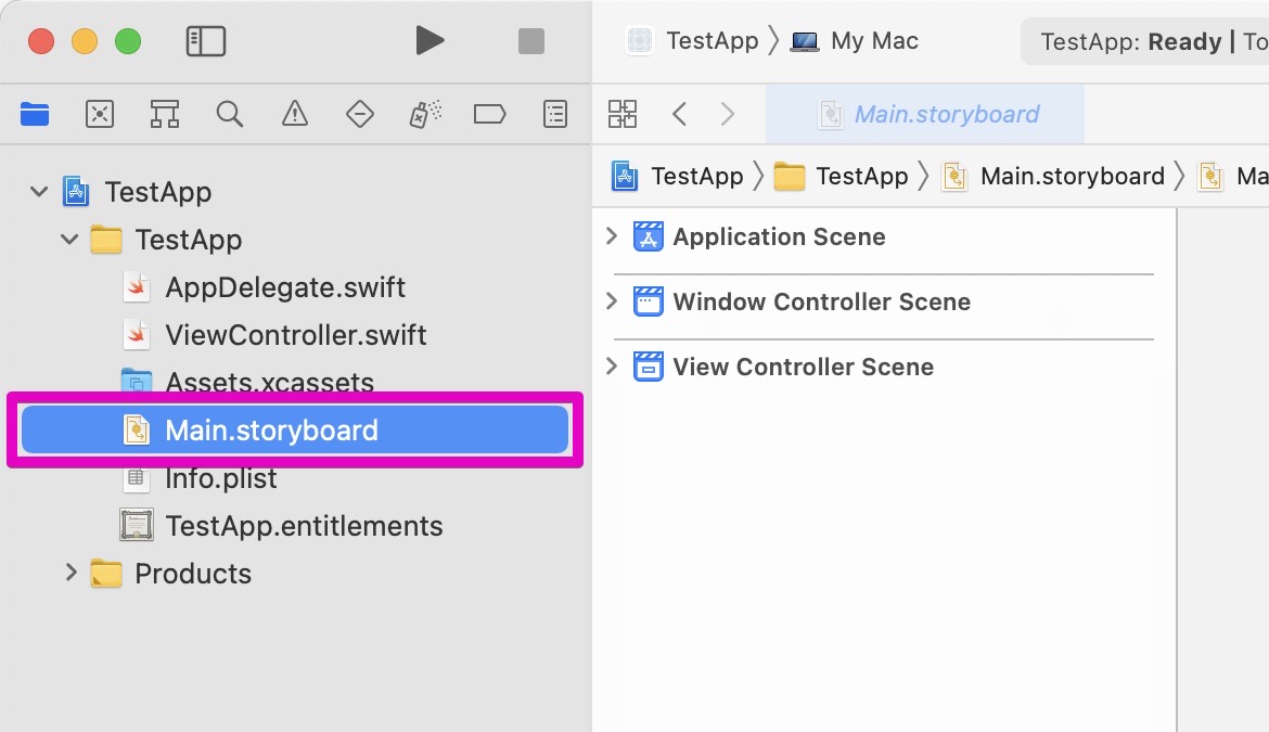 【Xcode】Storyboardを使ってMacアプリ開発に挑戦。