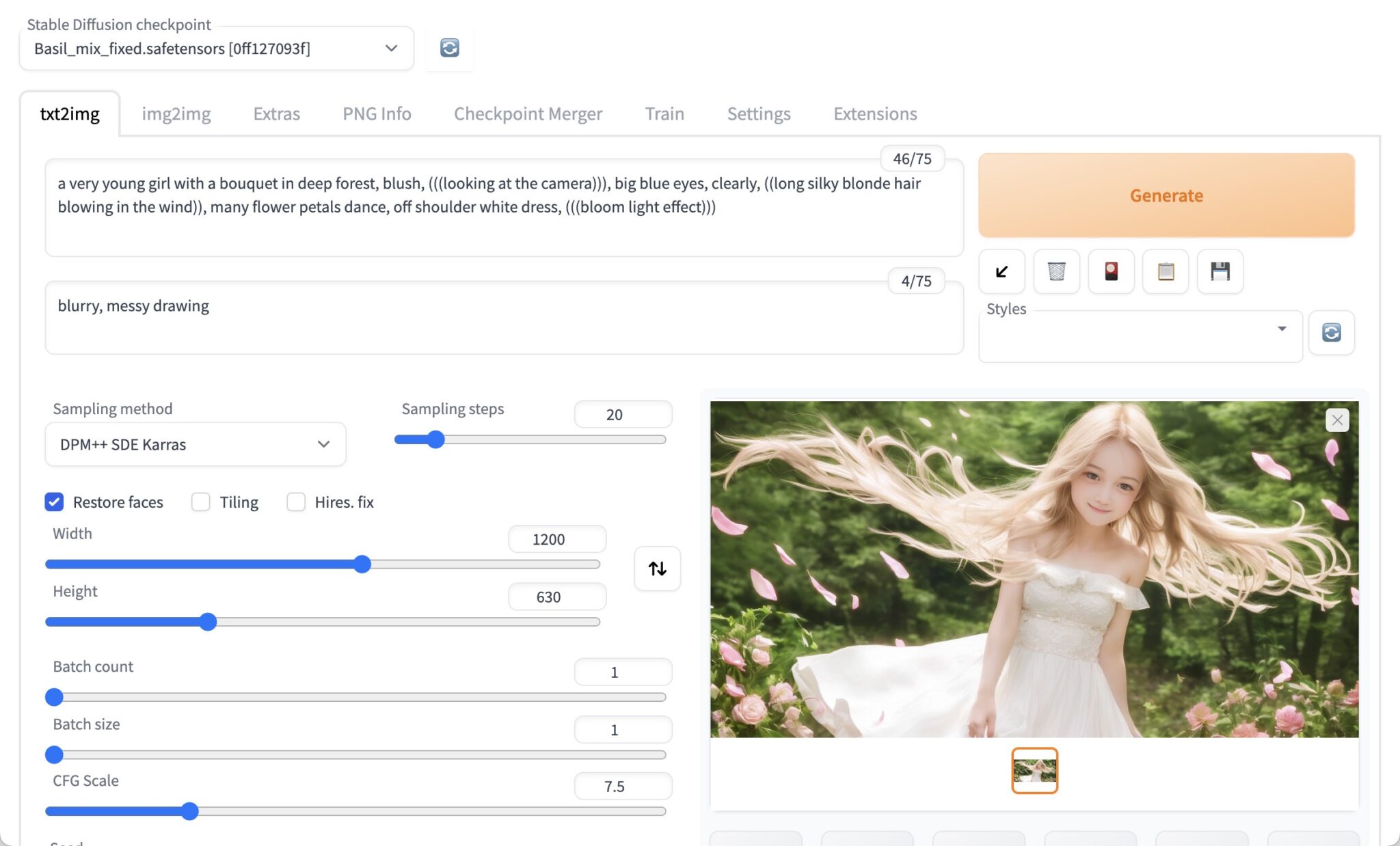 【Colab】basil mixを使って、すごく可愛いイラストを生成しよう！