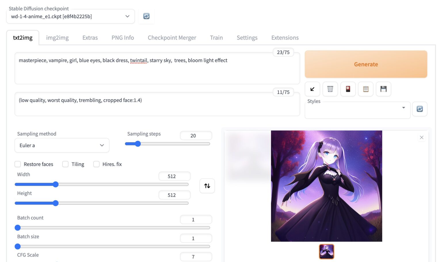 Waifu Diffusion 1.4 Animeの使い方（Google Colab）