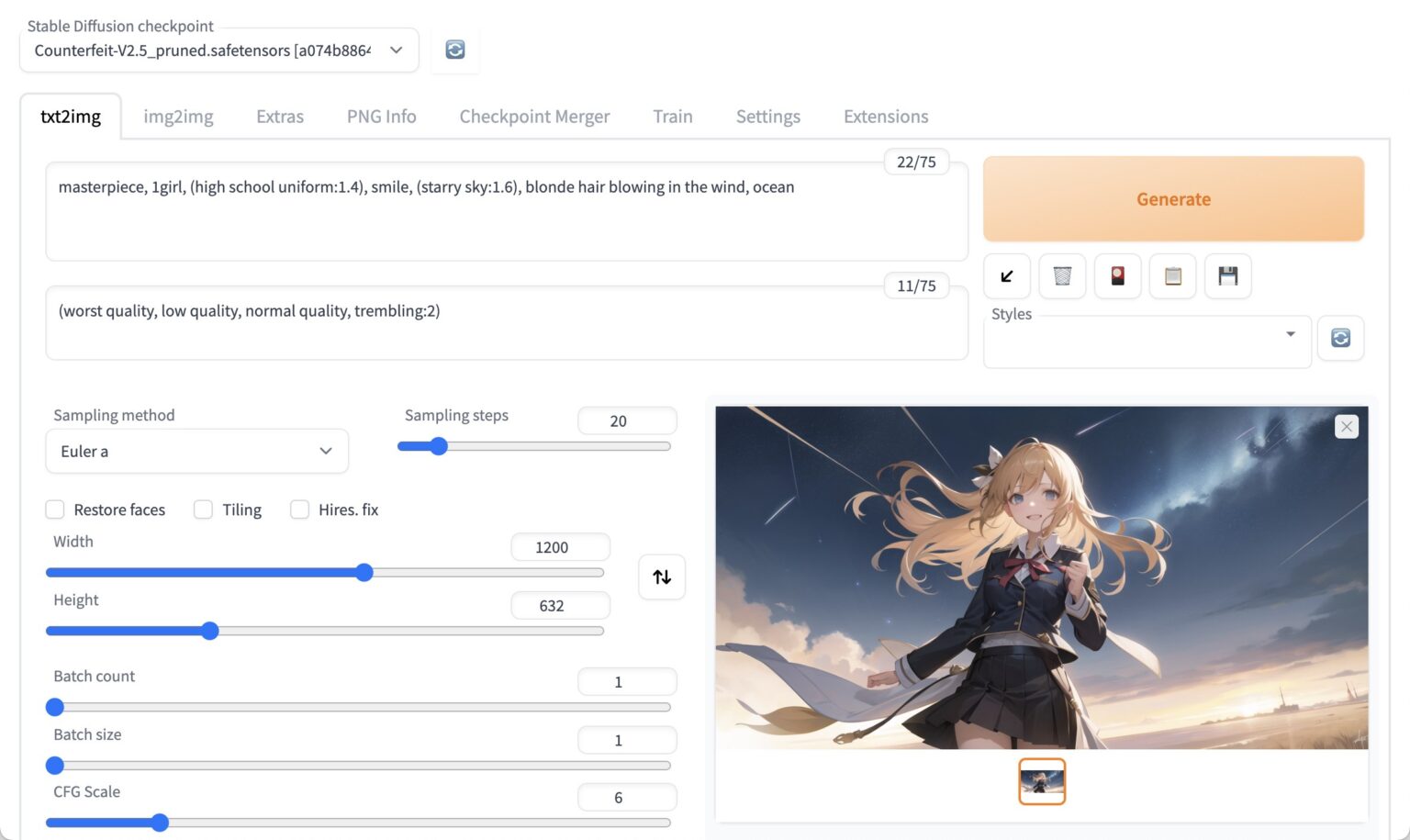 【Stable Diffusion】Counterfeit-V2.5の使い方。Google Colabで動かせる！