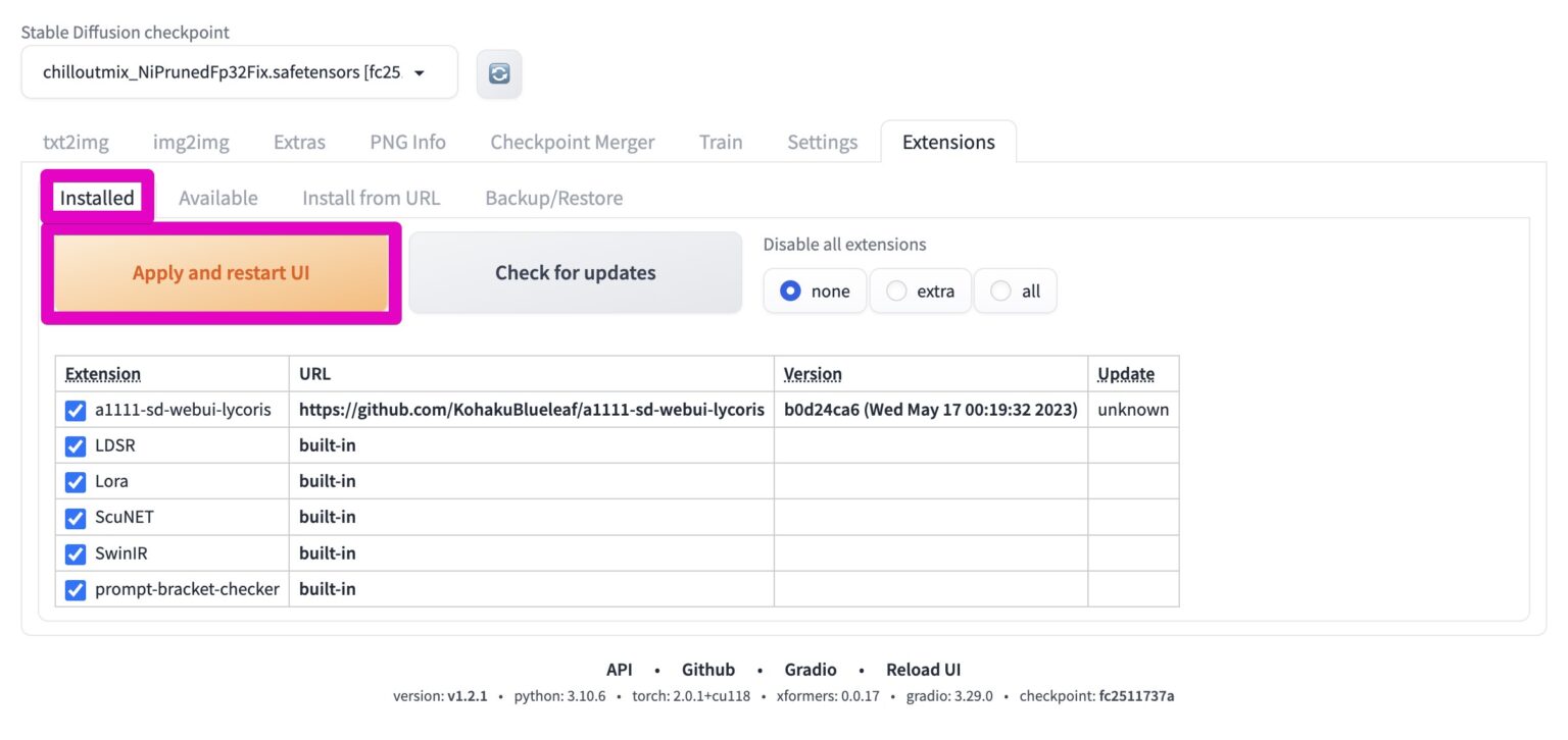 【Stable Diffusion web UI】LyCORISの使い方（Colabにも対応）